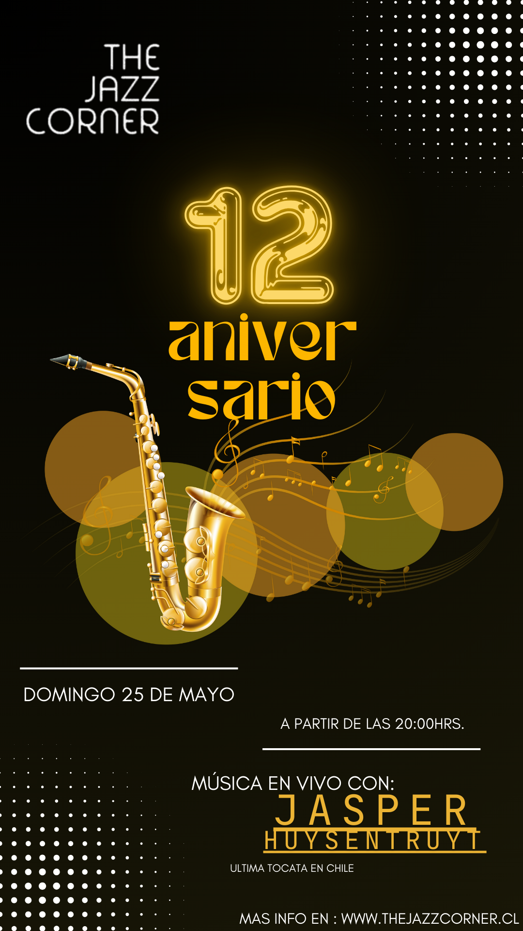 12 Aniversario The Jazz Corner con Jasper Huysentruyt | The Jazz Corner - Club de Jazz Barrio Italia